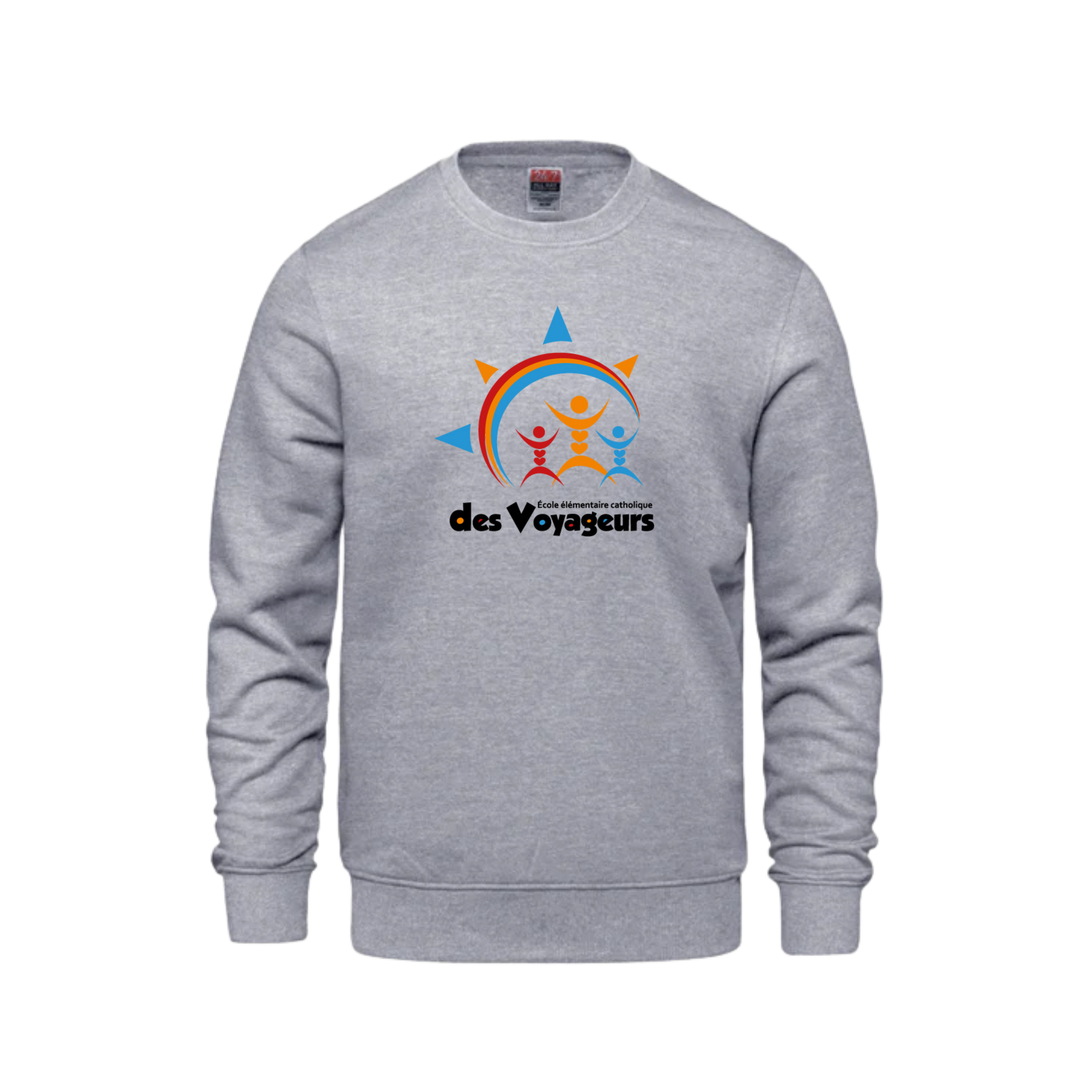 DES VOYAGEURS CREWNECK SWEATSHIRT WITH FULL FRONT HEAT PRESSED LOGO ...